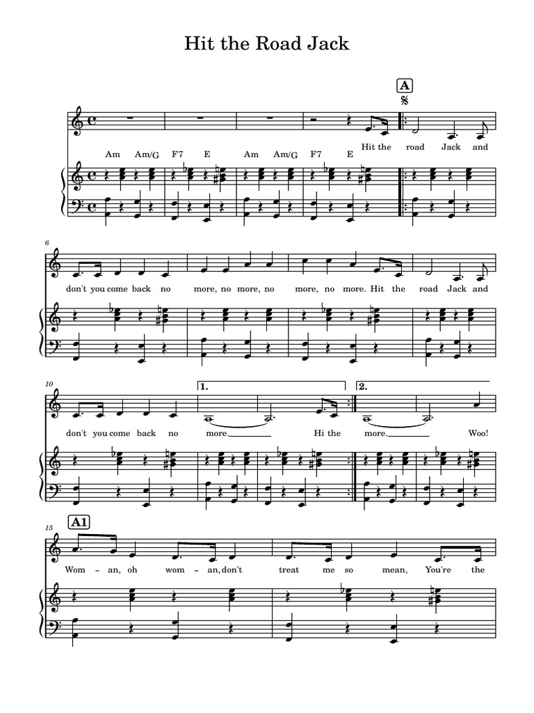 Hit the Road Jack Sheet Music PDF | PDF