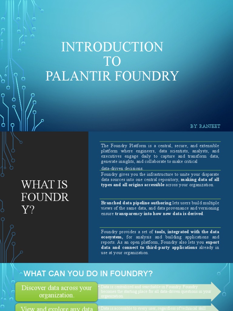 Palantir Foundry Introduction Pdf