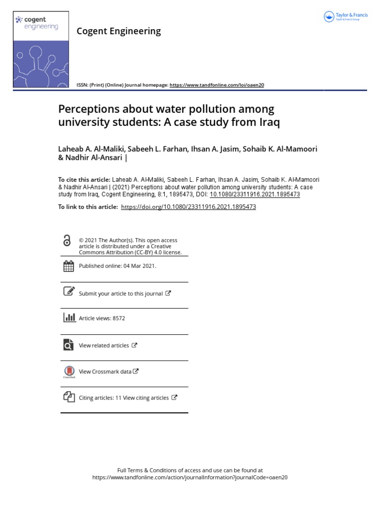 Perceptions About Water Pollution Among University Students: A Case ...