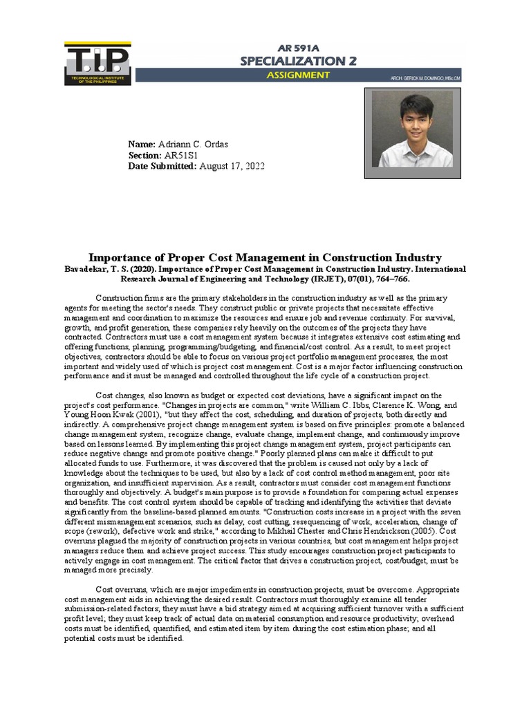 Paper Format | PDF | Cost Accounting | Change Management