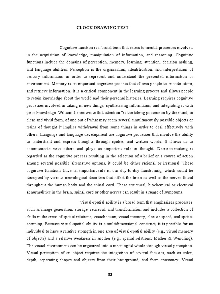 Clock Drawing Test | PDF | Dementia | Brain