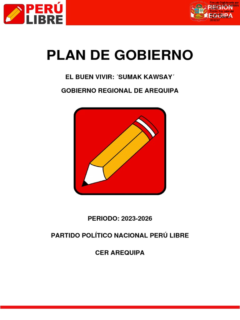 Plan de Gobierno de Perú Libre | PDF | Perú | Pobreza e indigencia