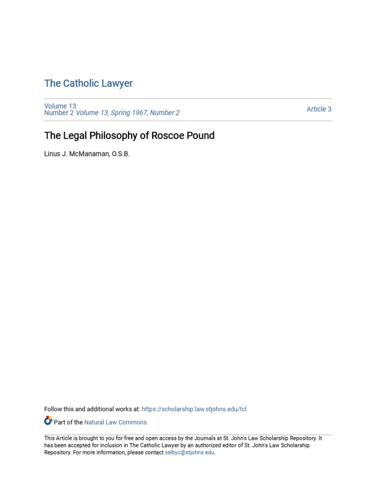 Roscoe Pound's Legal Philosophy Explained | PDF | Jurisprudence ...