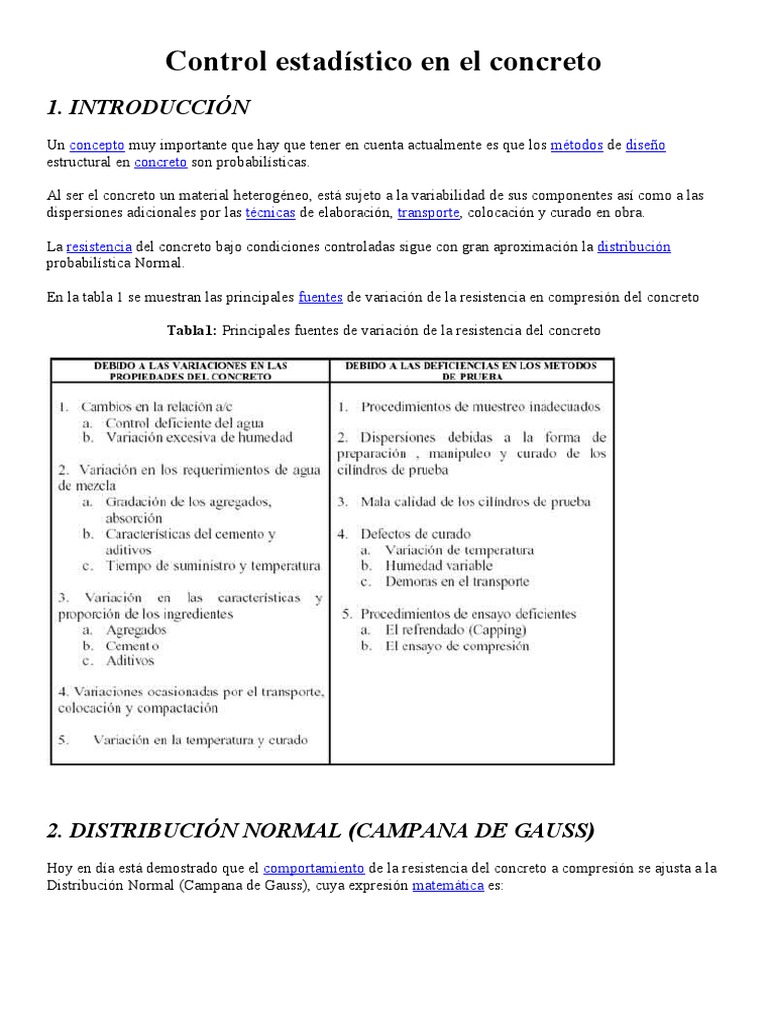 Control Estadístico en El Concreto | PDF | Desviación Estándar | Distribución normal