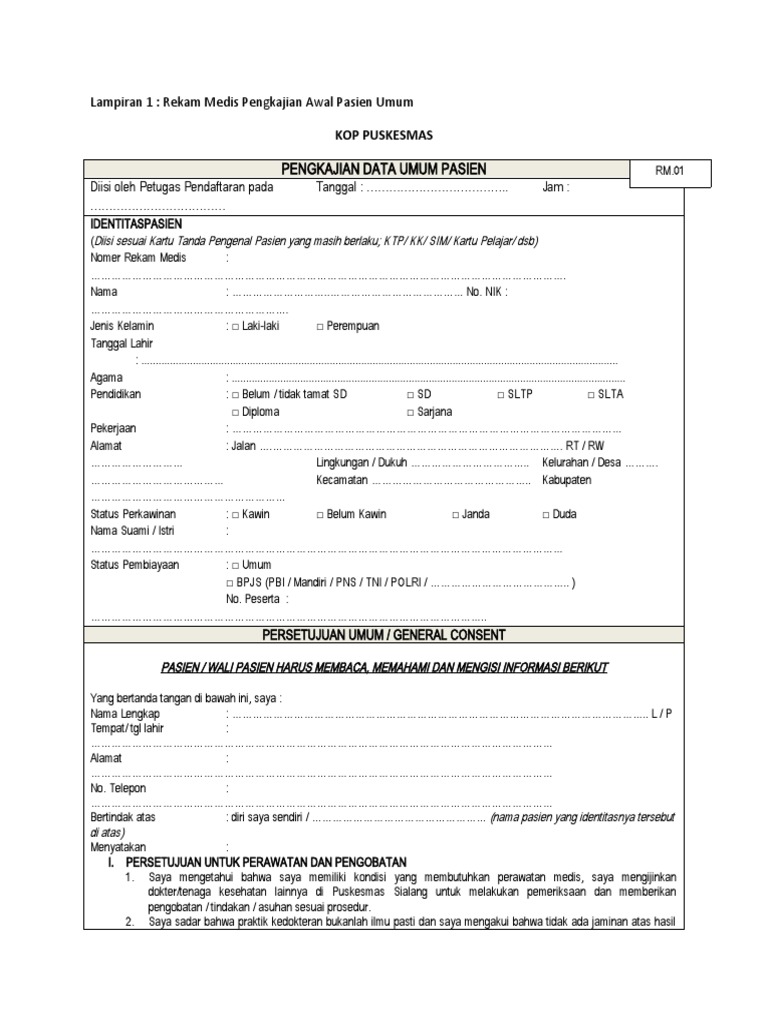 Lampiran Format Rekam Medis | PDF