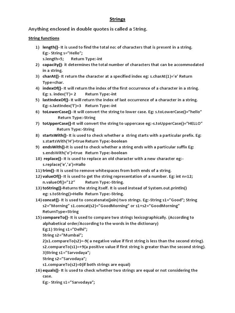 Icse 10 Computer Chinni TR Note | PDF | String (Computer Science) | Letter Case