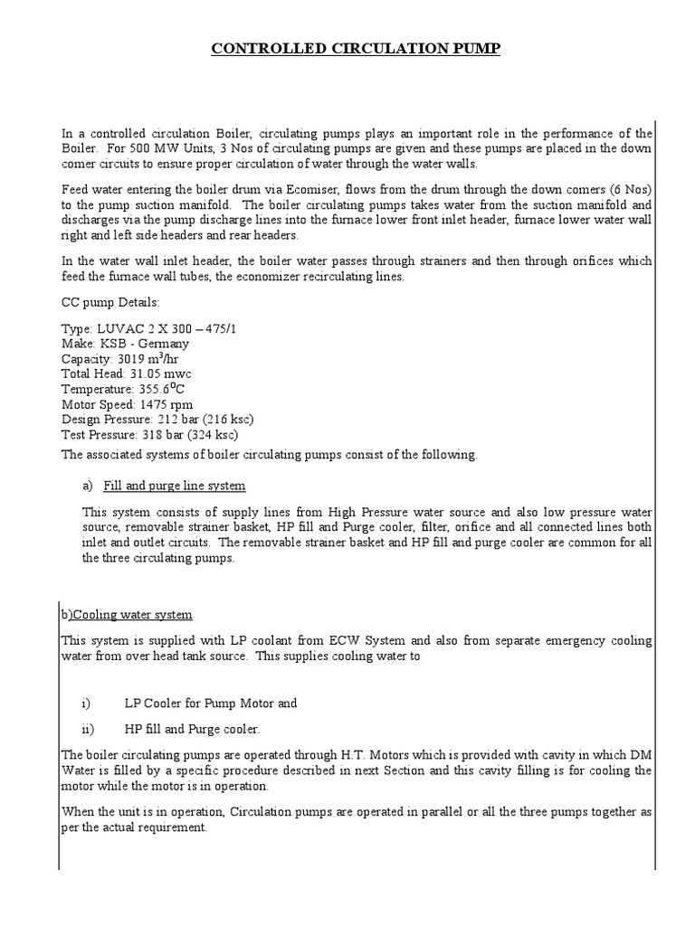 Controlled Circulation Pump | PDF | Pump | Water
