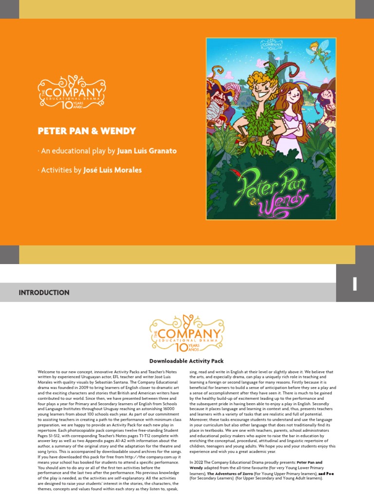 Peter Pan & Wendy Educational Play | PDF | Wendy Darling | Peter Pan