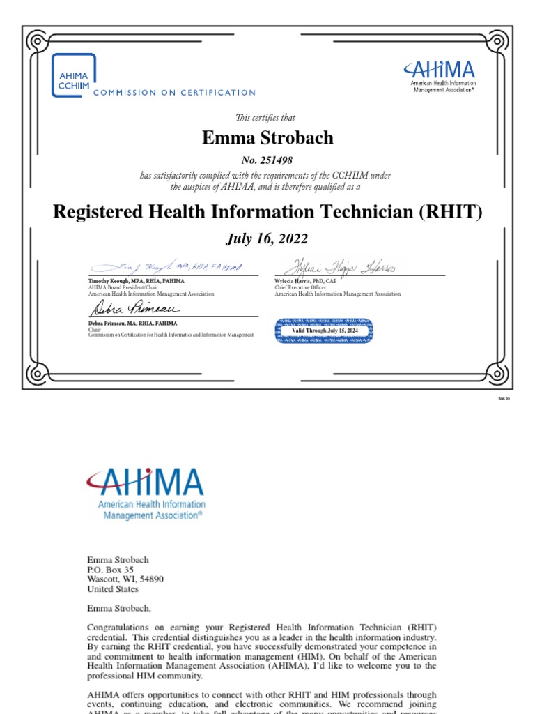 Certificate | PDF | Health Informatics | Credential