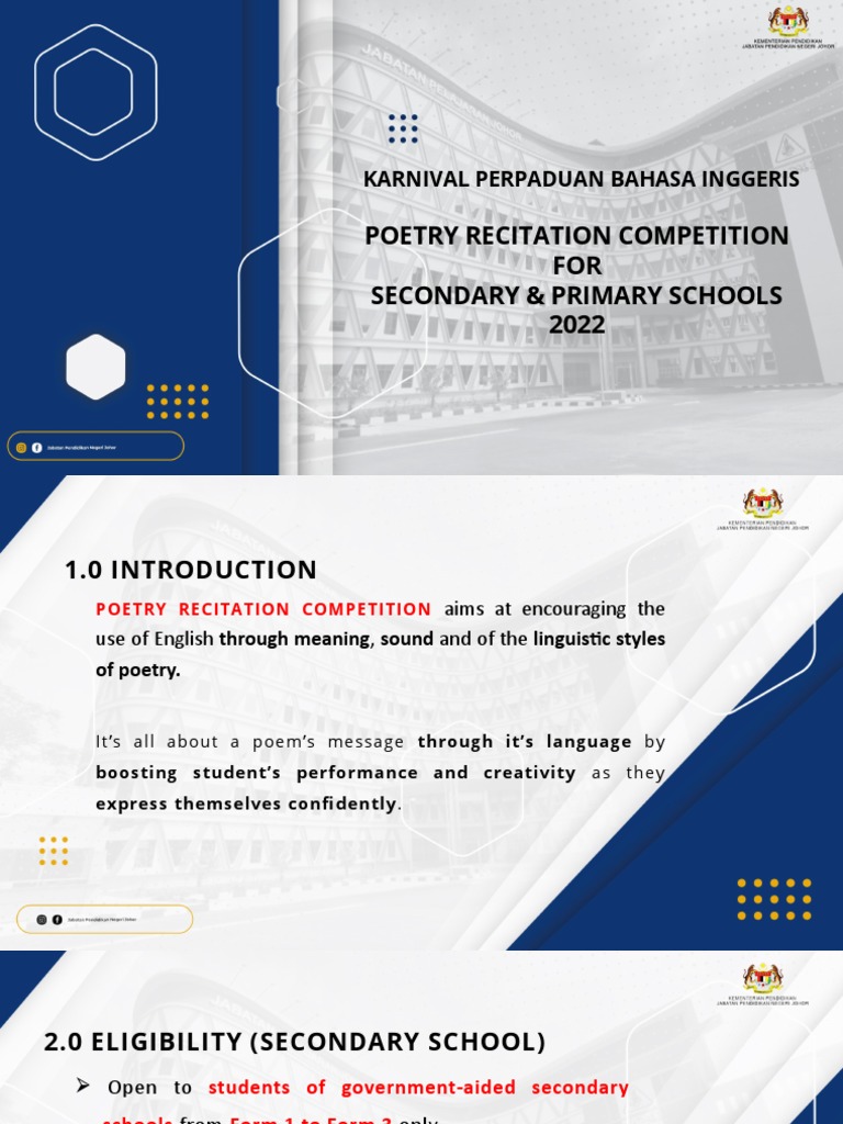 Poetry Recitation Secondary & Primary | PDF