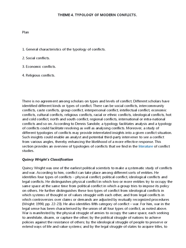 Theme 4. Typology of Modern Conflicts | Download Free PDF | Social ...