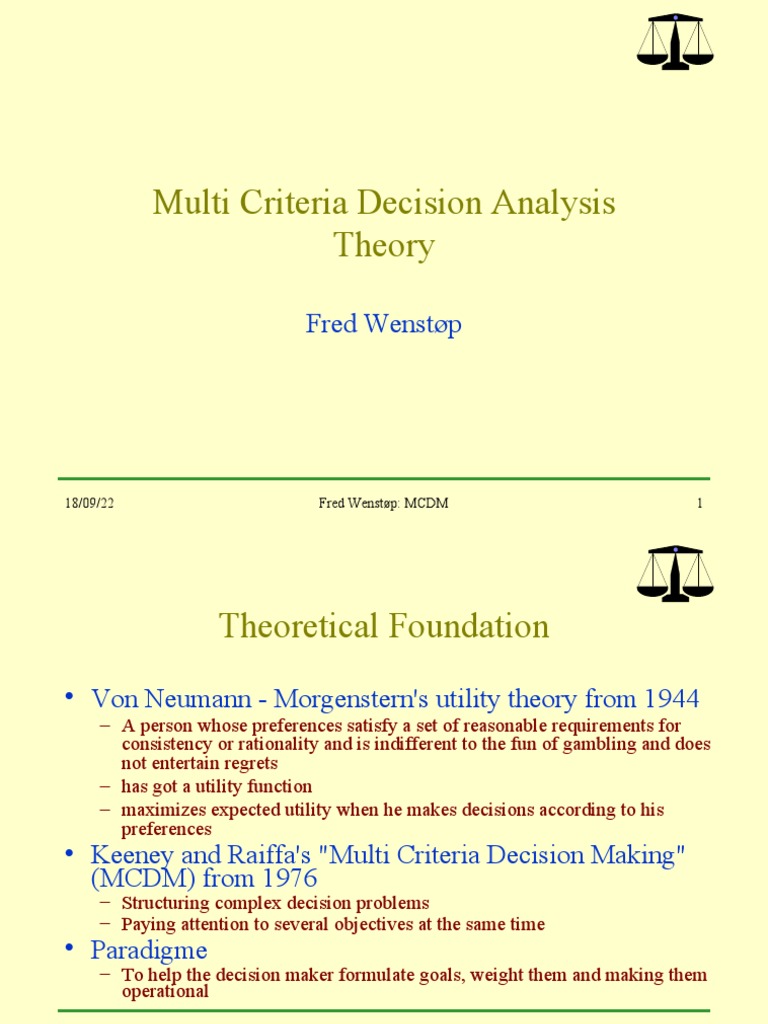 MCDM | PDF | Utility | Decision Making