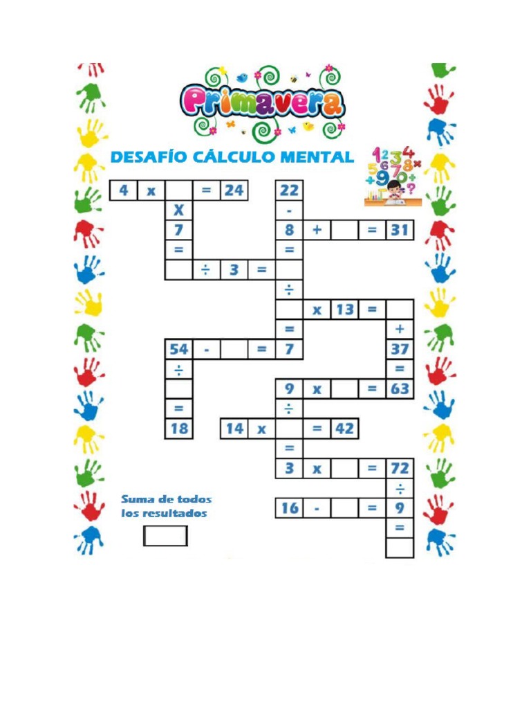 Calculos Mentales para Quinto Grado - Desafio | PDF