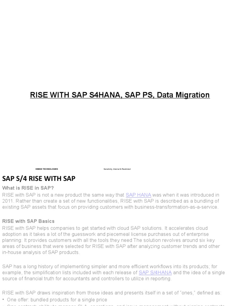 Rise With Sap S4hana & Sap PS, Data Migration | PDF | Cloud Computing ...
