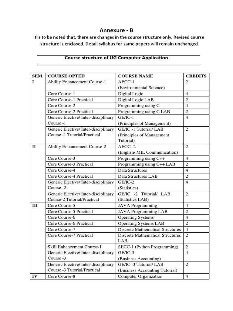 Bca Course Syllabus (CBCS) | Download Free PDF | Computer Programming | Engineering