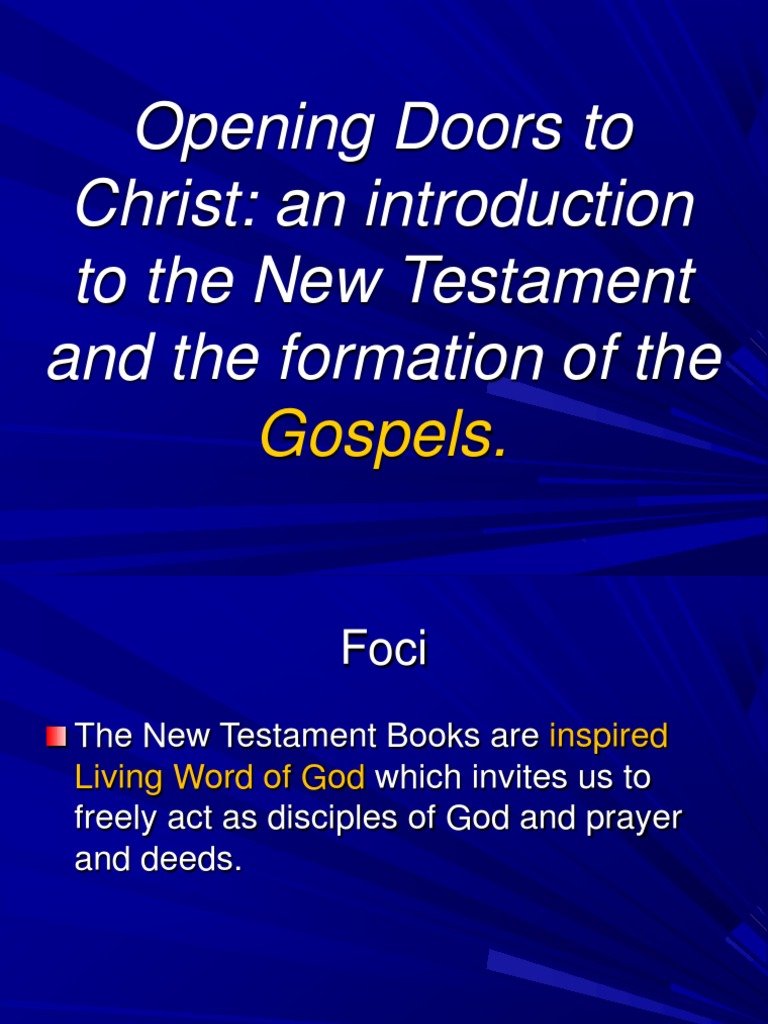 Introduction to the New Testament Gospels | PDF | Jesus | New Testament
