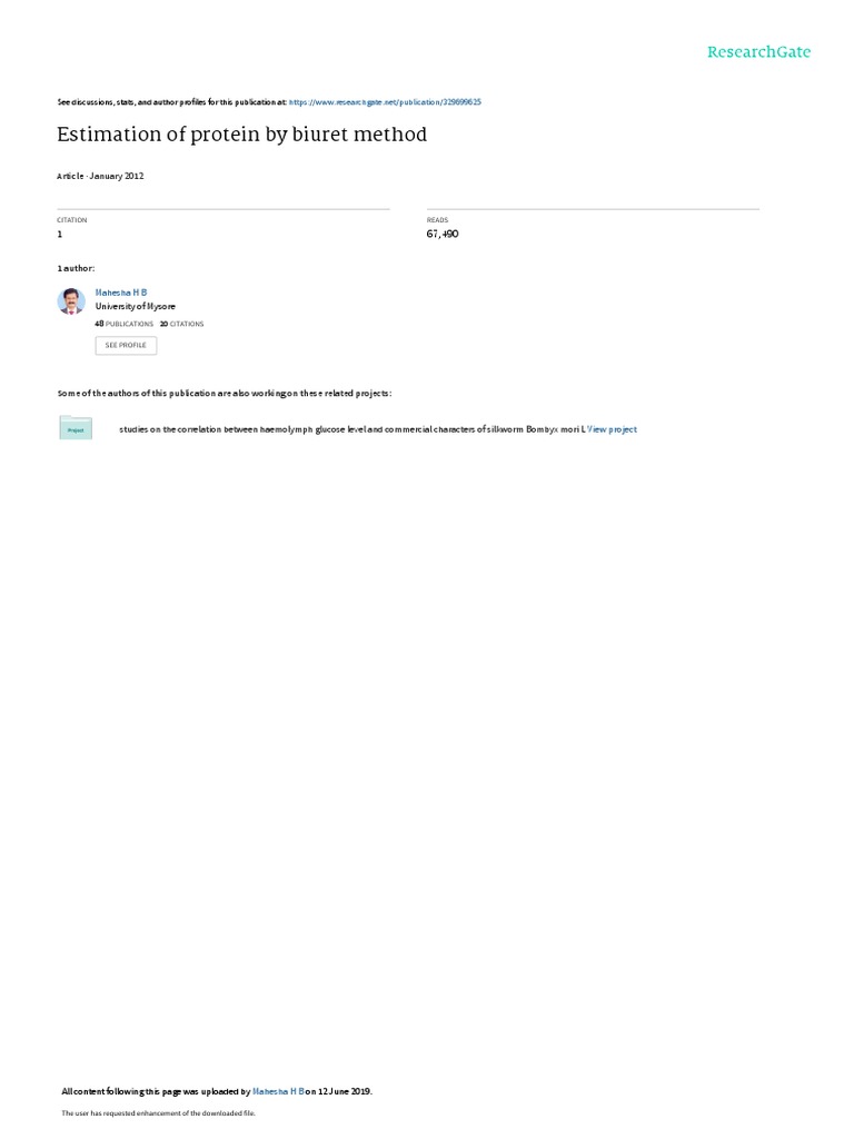 Estimating Protein Concentration Using the Biuret Method: A Guide to ...
