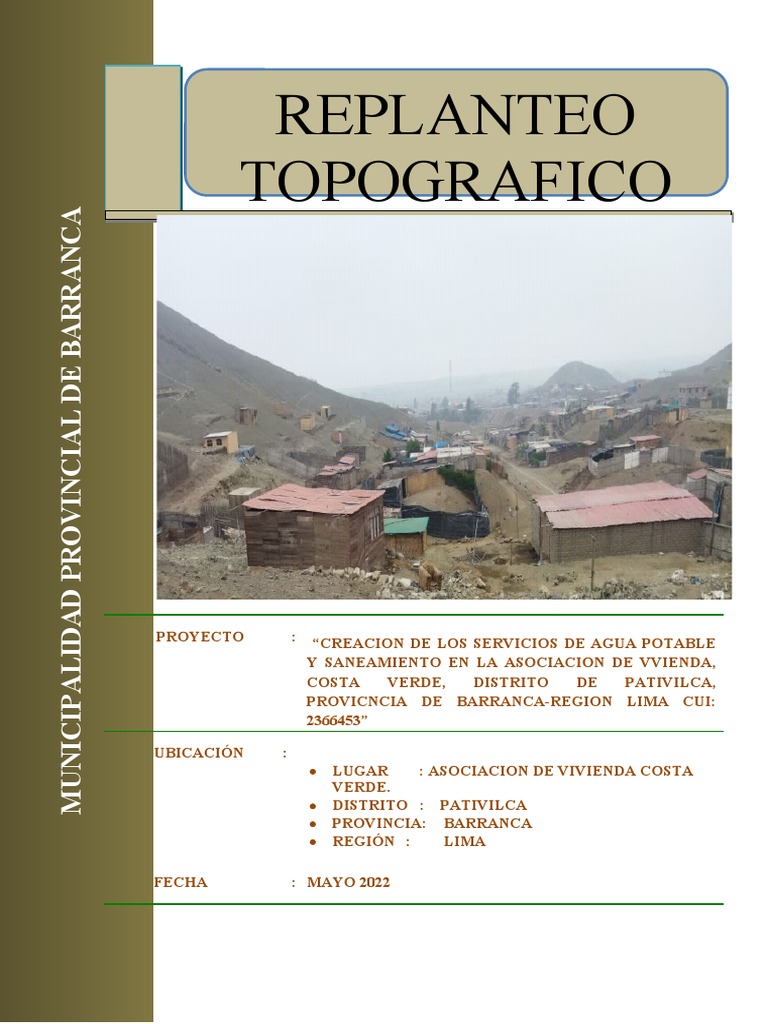 Replanteo Topografico | PDF | Topografía | Medición