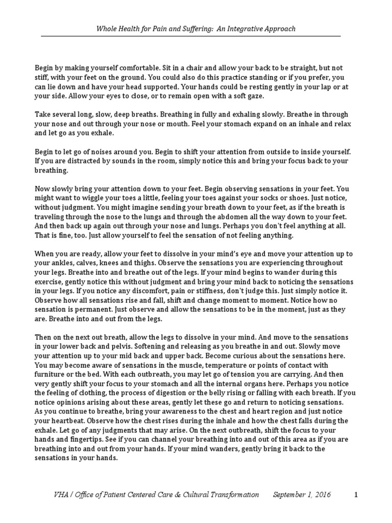 Script Body Scan | Download Free PDF | Breathing | Thorax