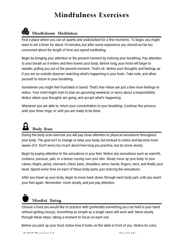 Mindfulness Exercises | PDF | Mindfulness | Senses