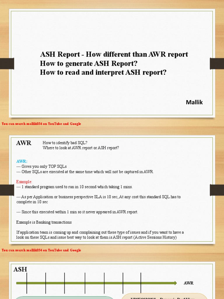 Generating and Interpreting ASH Reports | PDF | Relational Database | Sql