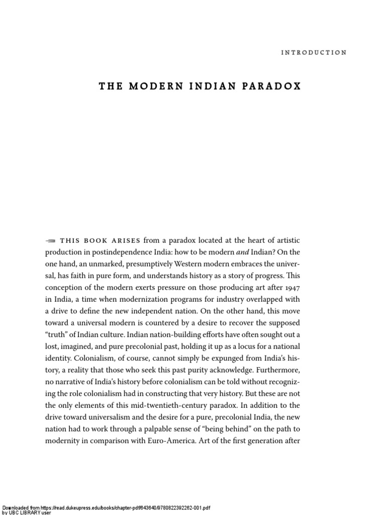 Brown - Modern Indian Art - Paradox | PDF | Postcolonialism | Paintings