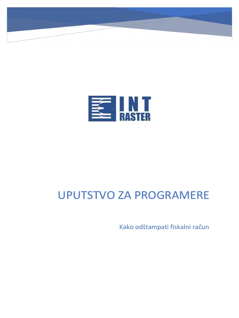 Uputstvo Za Programere | PDF | Personal Identification Number | Invoice