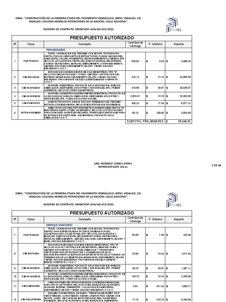 Estimación Completa de Obra Pública | PDF | Alcantarillado | Hormigón