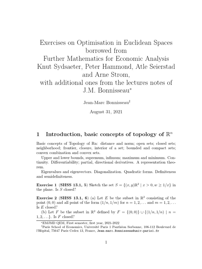 Exercise Part I | PDF | Eigenvalues And Eigenvectors | Mathematical Optimization