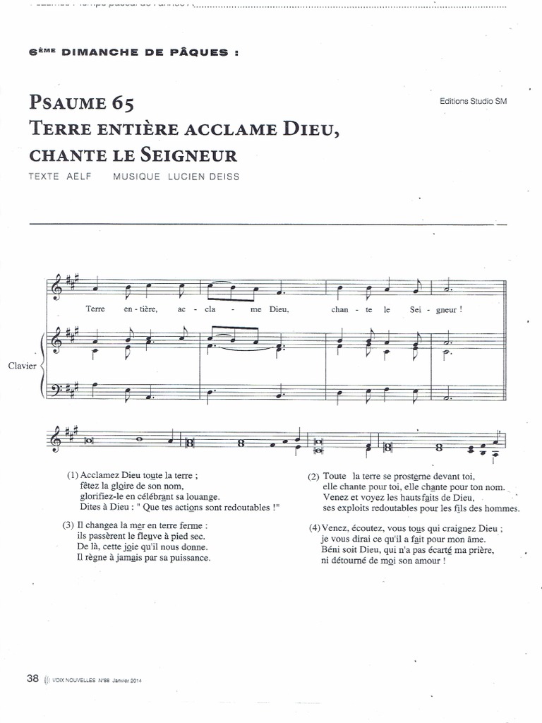 Psaume 65 Terre Entière Acclame Dieu | PDF
