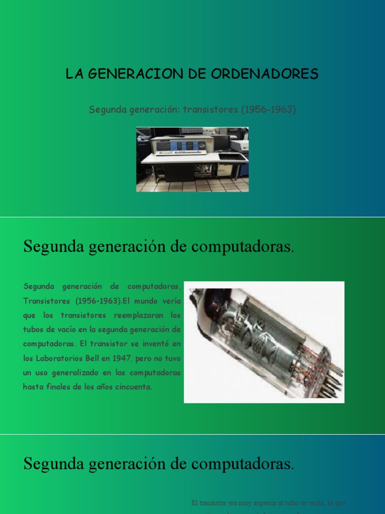 Segunda Generación de Computadoras: Transistores | PDF