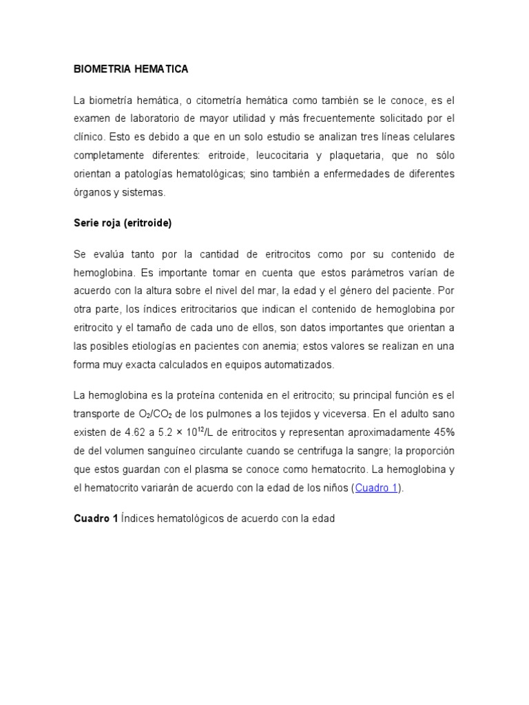Guía Completa de Biometría Hemática | PDF | Leucocito | Sangre