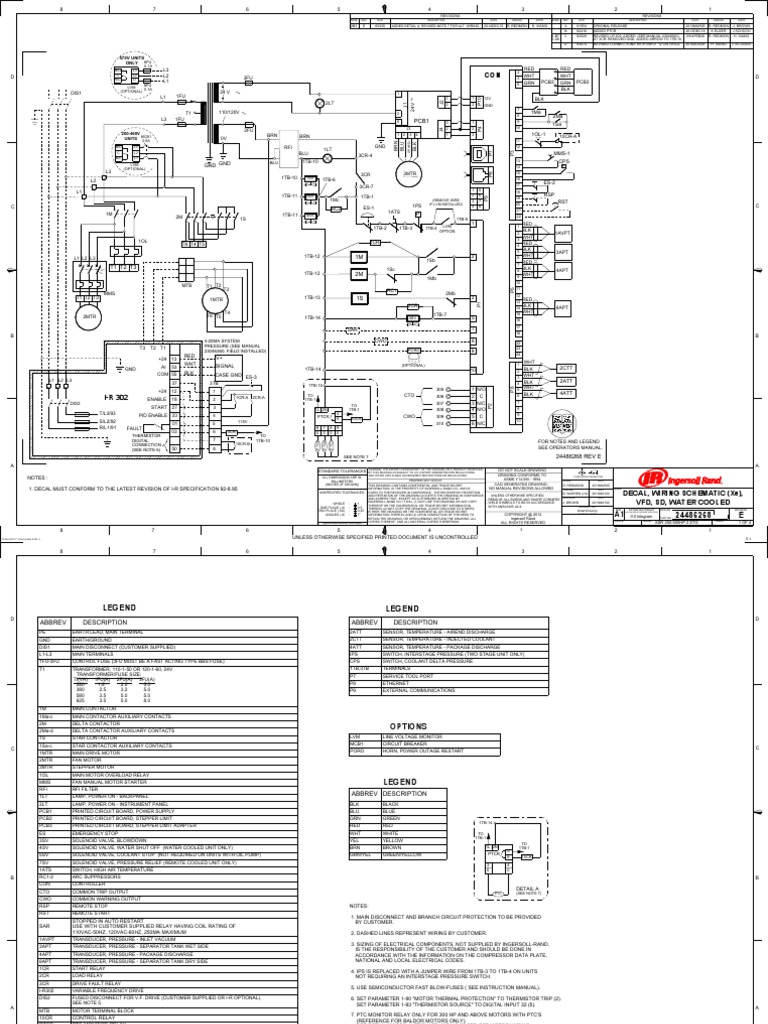 DECAL, WIRING SCHEMATIC (Xe), VFD, SD, WATER COOLED | PDF