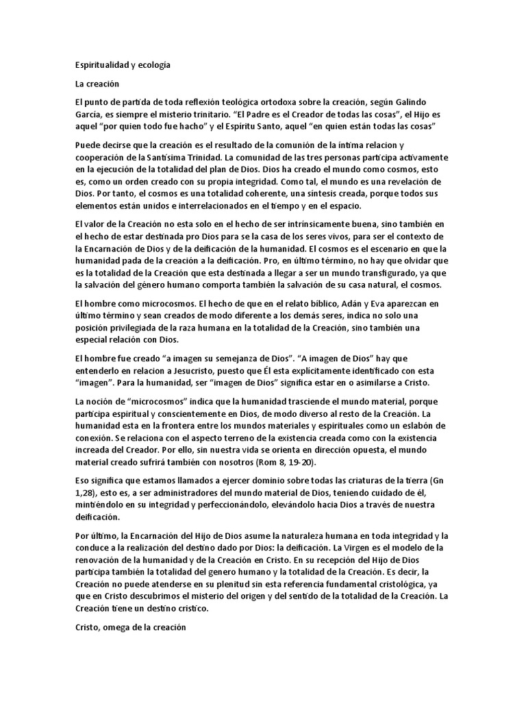 Espiritualidad y Ecología | PDF | Cristo (título) | Dios