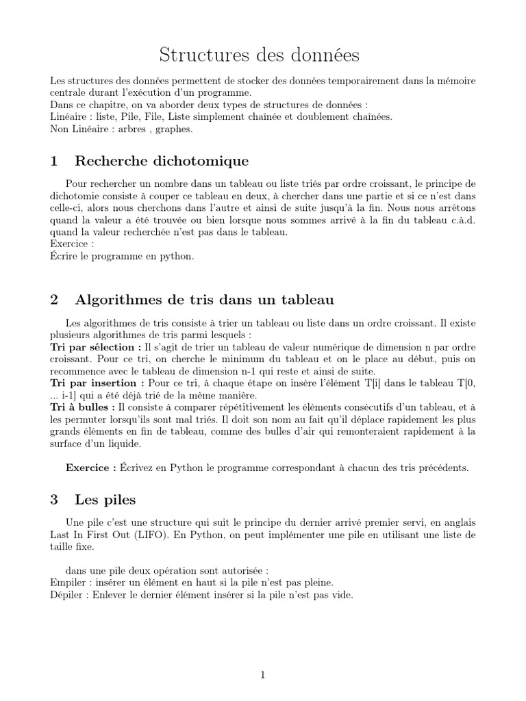 Structure Des Donnees | PDF | Informatique | Informatique théorique