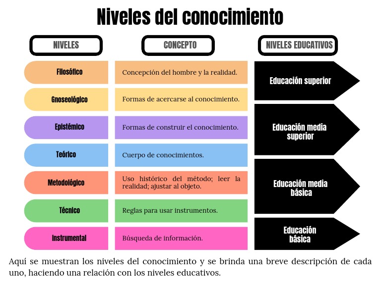 Niveles del Conocimiento y Educación | PDF