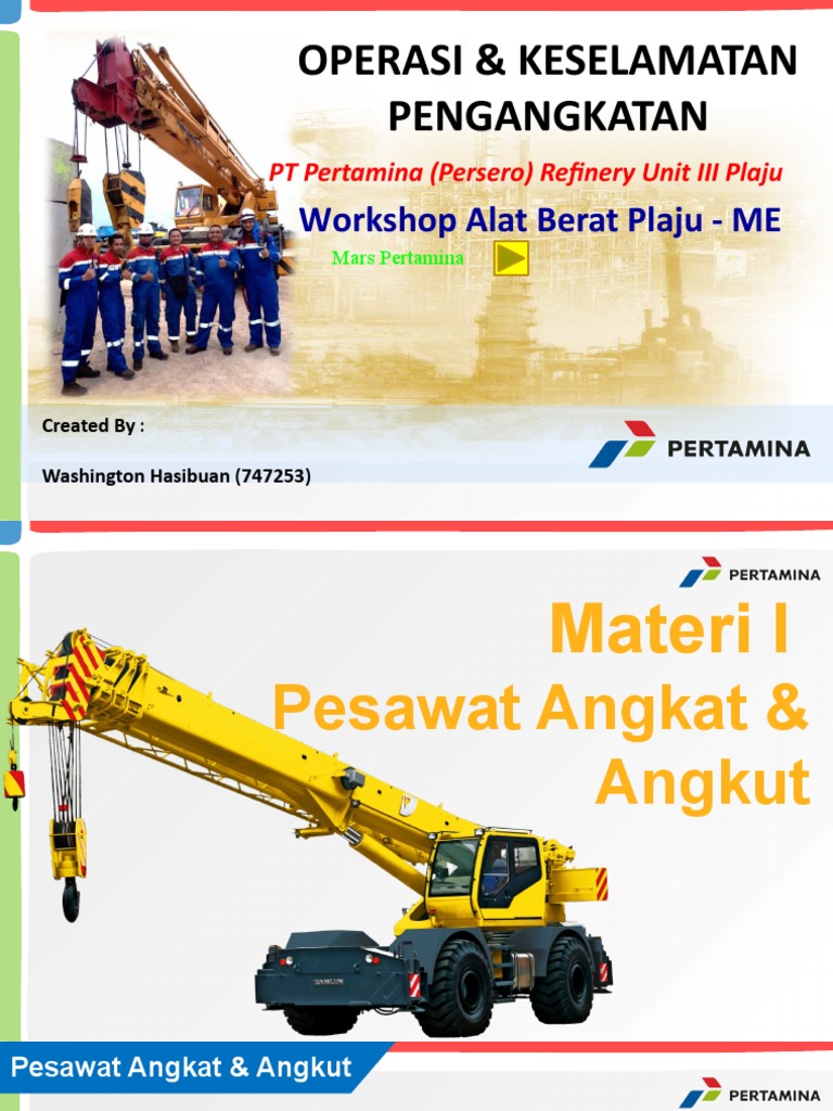 Presentasi Operasi Dan Keselamatan Pengangkatan | PDF