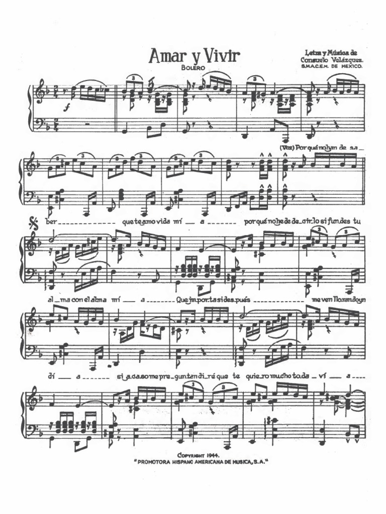 Amar y Vivir - Consuelo Velazquez | PDF