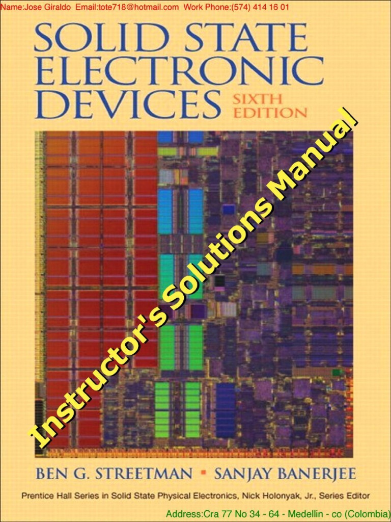 Solid State Electronic Devices 6th Beng Solutions | PDF