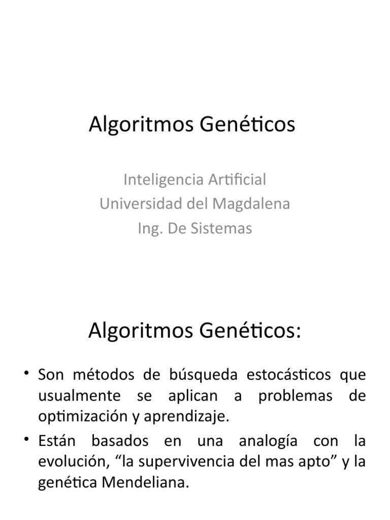 Algoritmos Geneticos | PDF | Algoritmo genético | Evolución