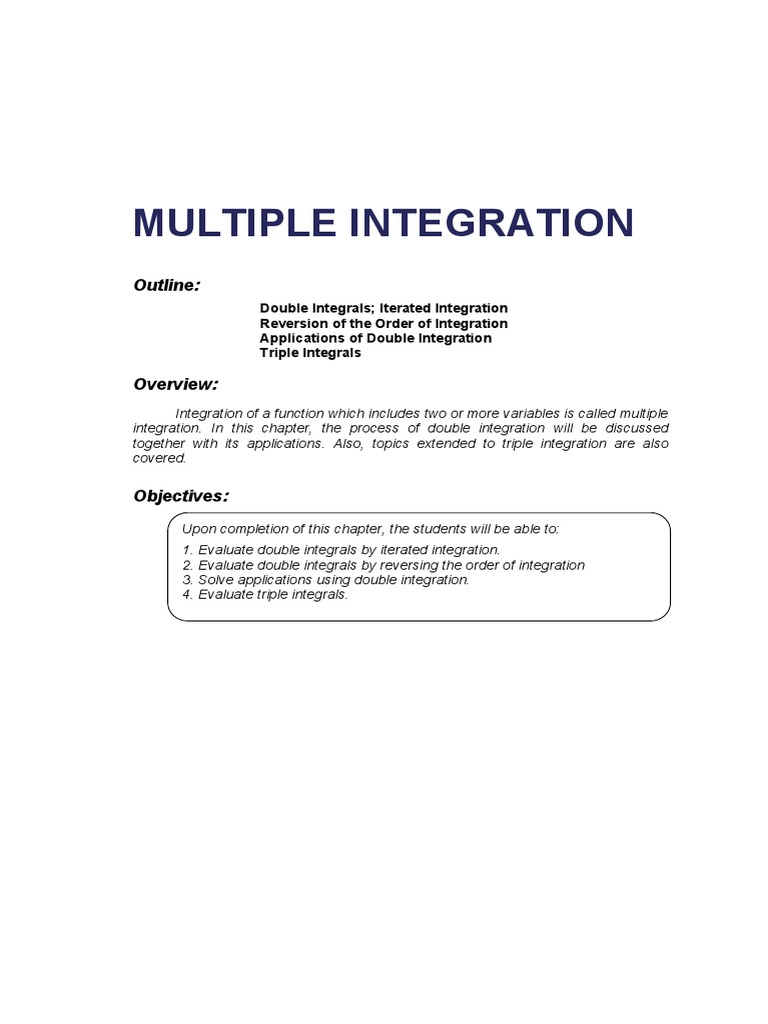 Multiple Integration | PDF | Integral | Area
