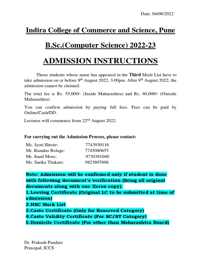 B SC (CS) Thirdmeritlist | PDF