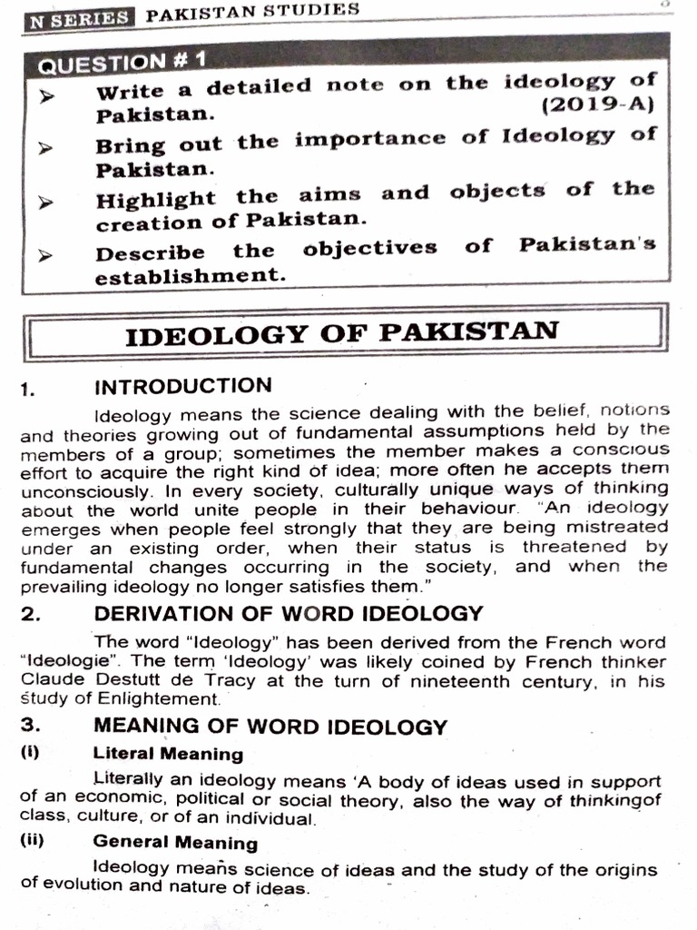 Ideology Of Pakistan Pdf Ideologies Two Nation Theory