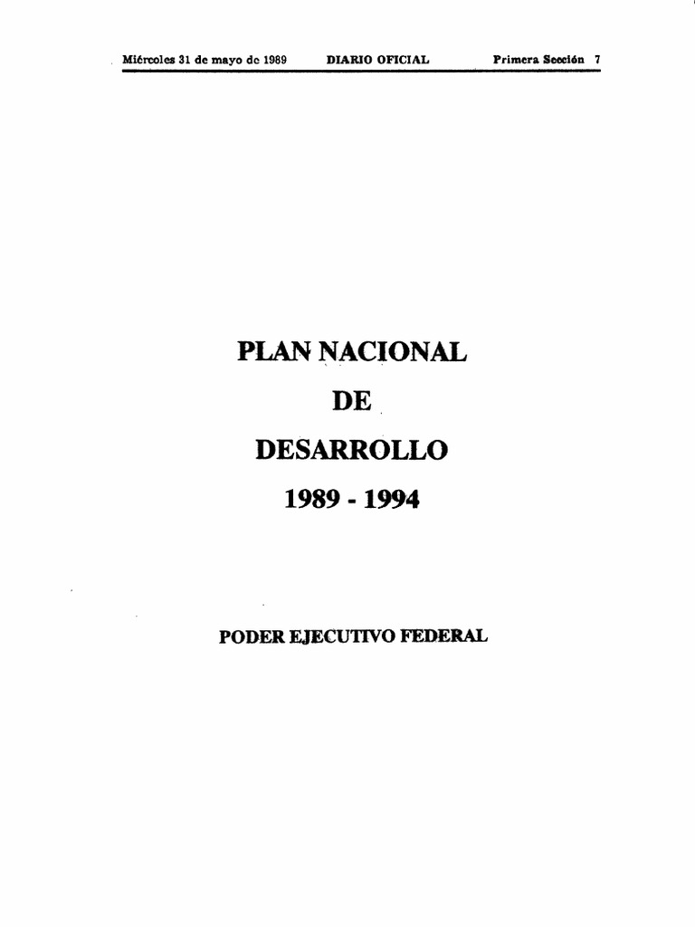 Plan Nacional de Desarrollo 1989-1994 | PDF | México | Inflación