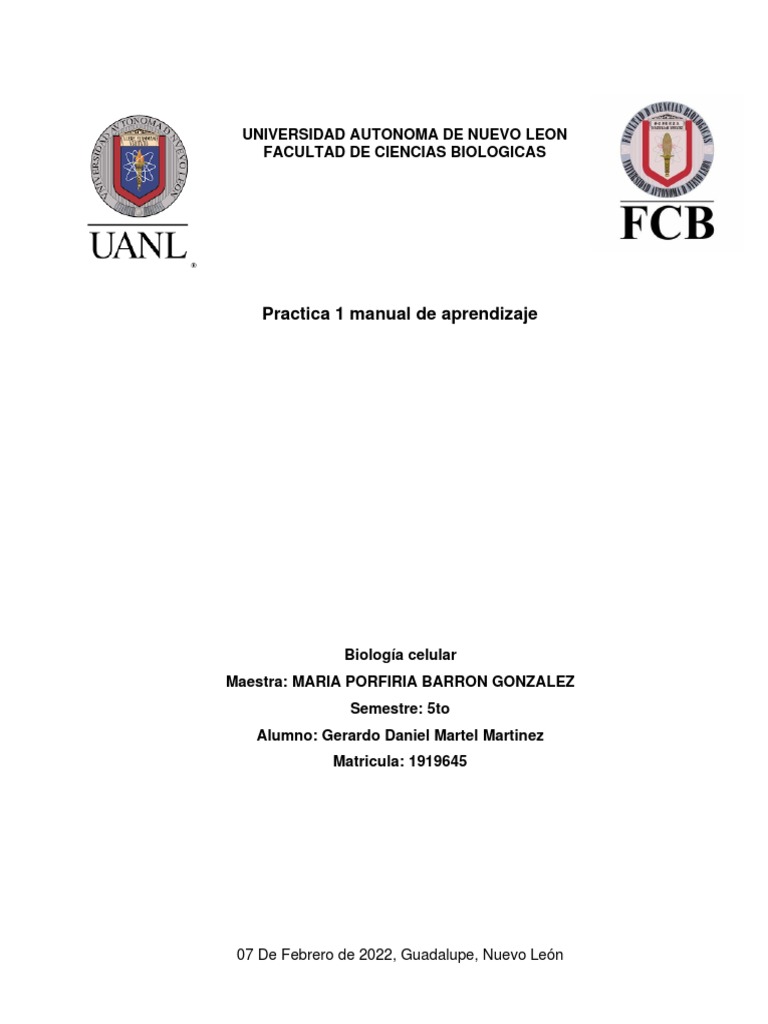 Practica 1 Biocel Martel 1919645 | PDF | Biología Celular) | Plantas