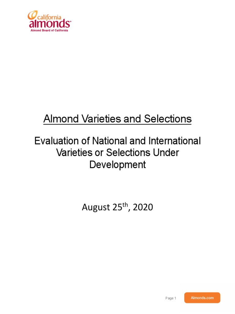 Almond Board of California Report - Almond Varieties and Selections ...