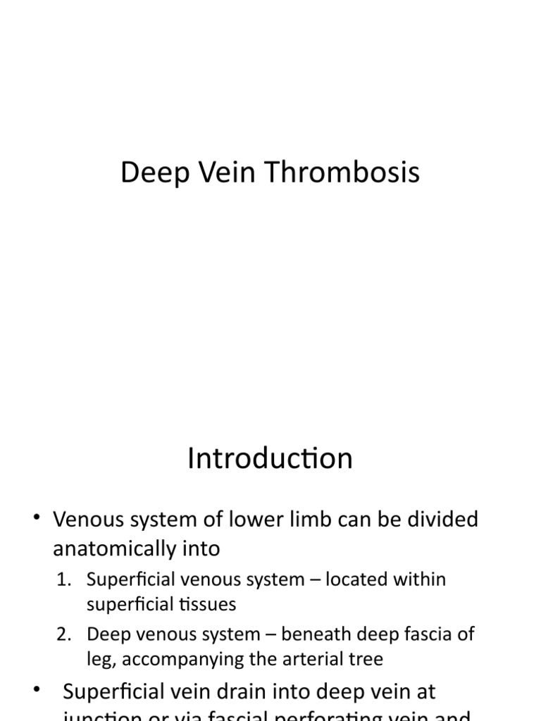 Deep Vein Thrombosis | PDF | Thrombosis | Vein