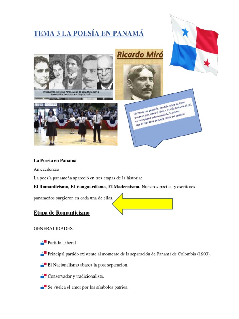 Tema 3 La Poesía Panameña | PDF | Vanguardia | Poesía