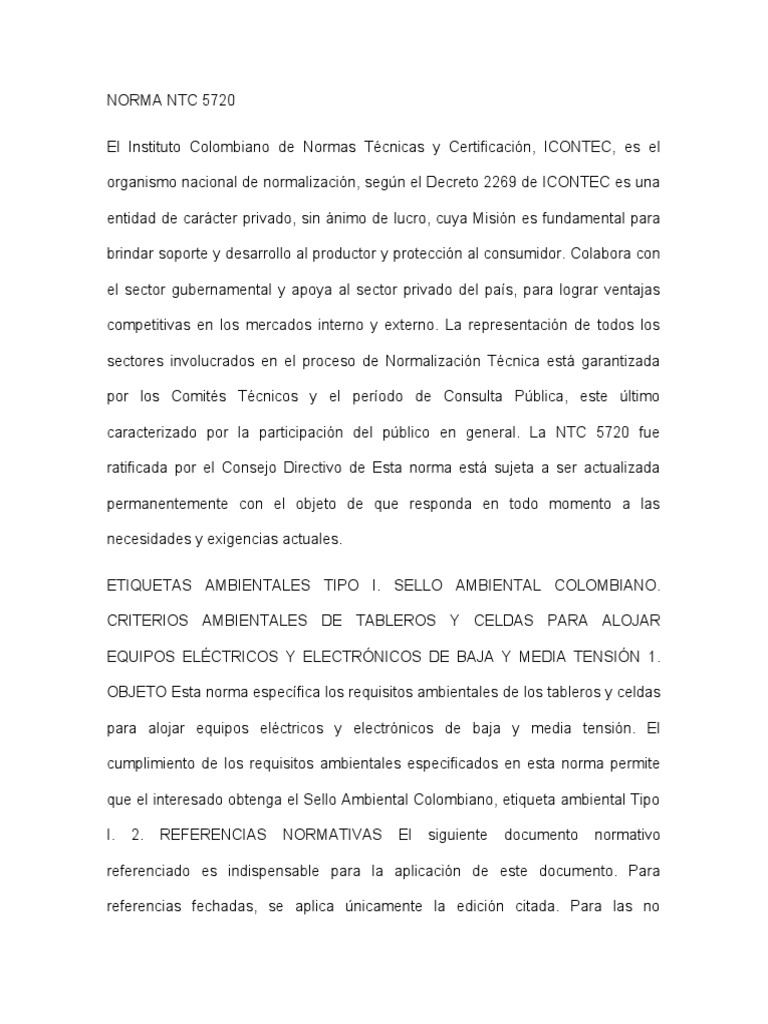 Norma NTC 5720 | PDF