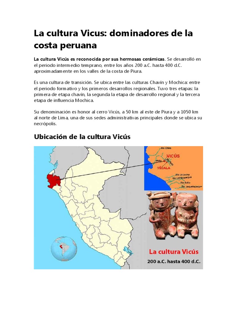 Ubicación y legado de la cultura Vicus | PDF